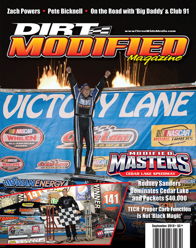 Sanders masters Dirt Modified Magazine cover