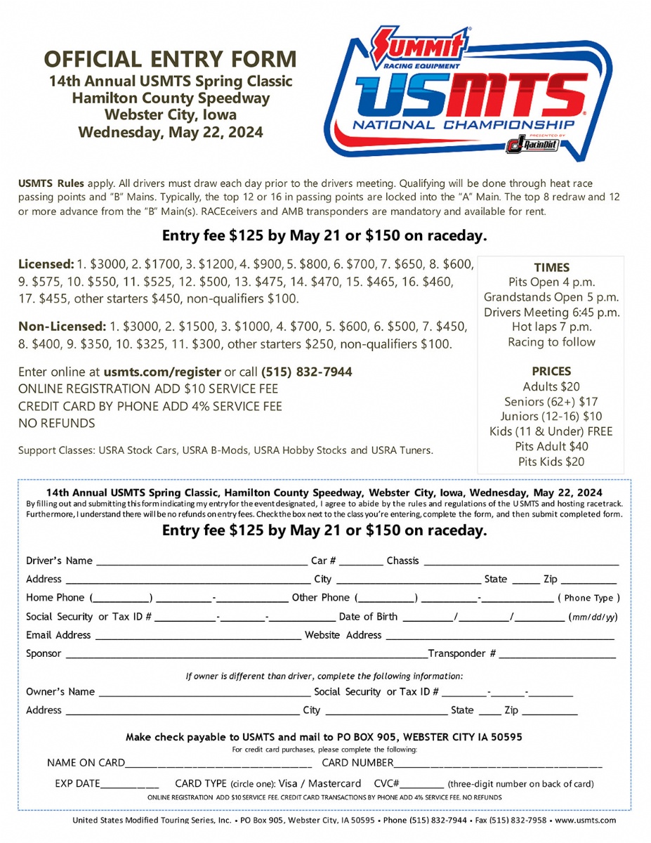 14th Annual USMTS Spring Classic at Hamilton County Speedway